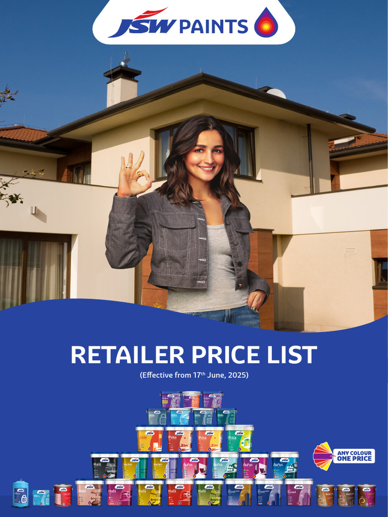 JSW Paints Retail Price List 2025 | PDF | Materials