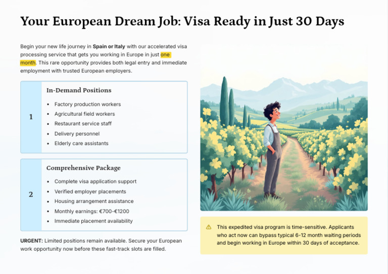 Your European Dream Job Visa Ready in Just 30 Days | PDF