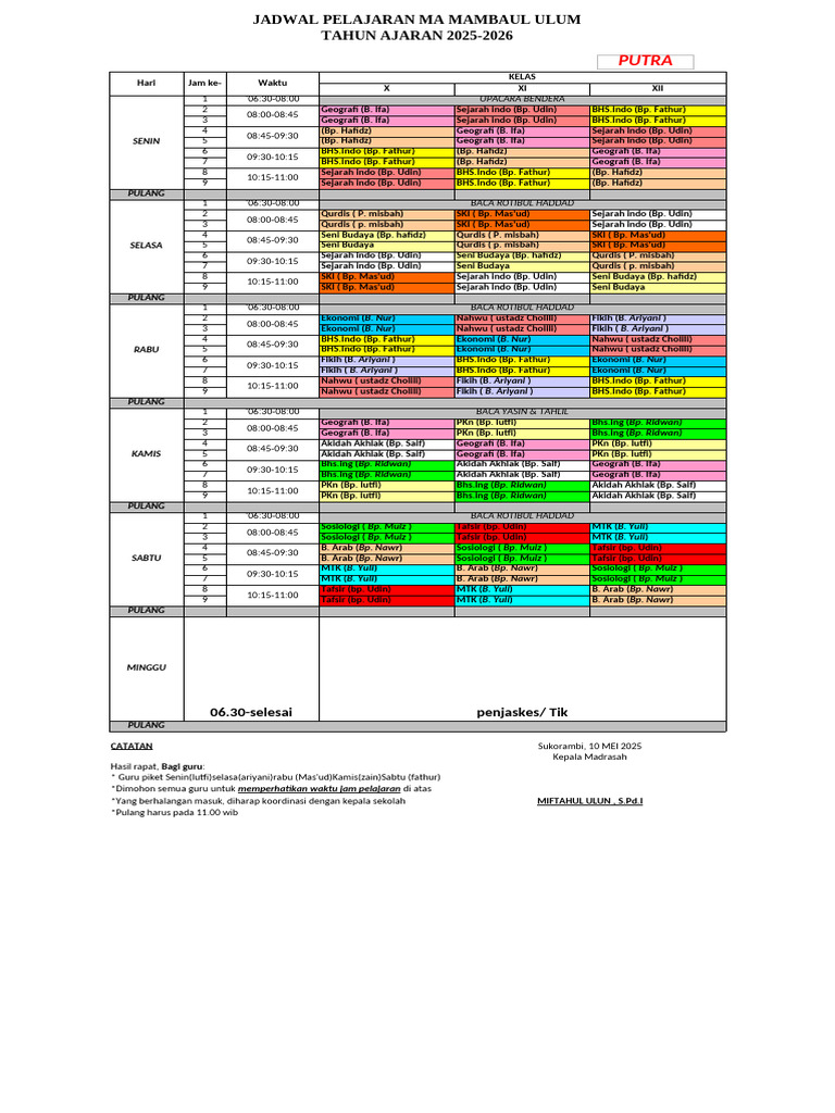 Jadwal Baru 2026 Fix | PDF
