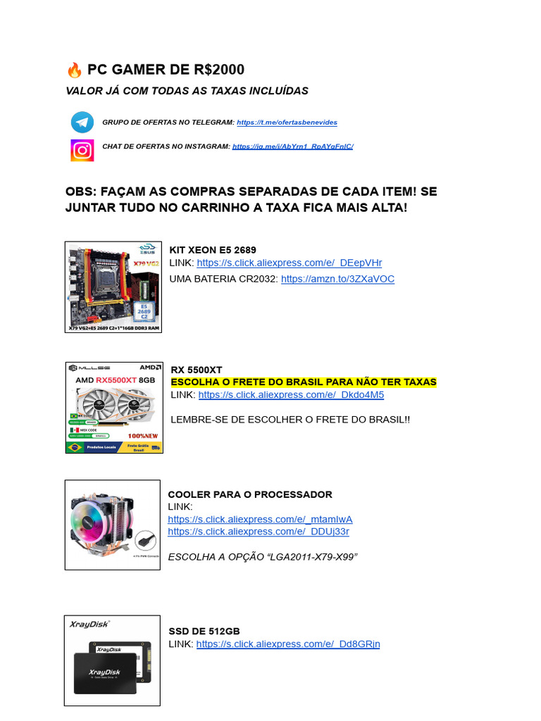 ? PC Gamer de R$2000 | PDF