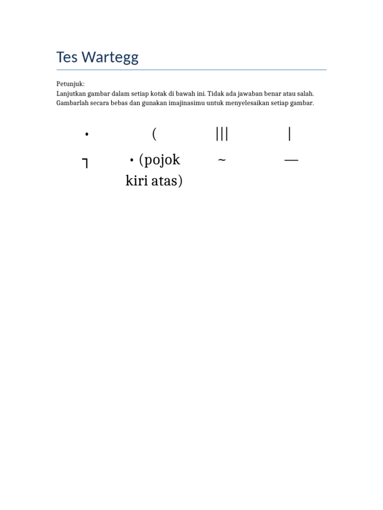 Gambar Kreatif Tes Wartegg | PDF