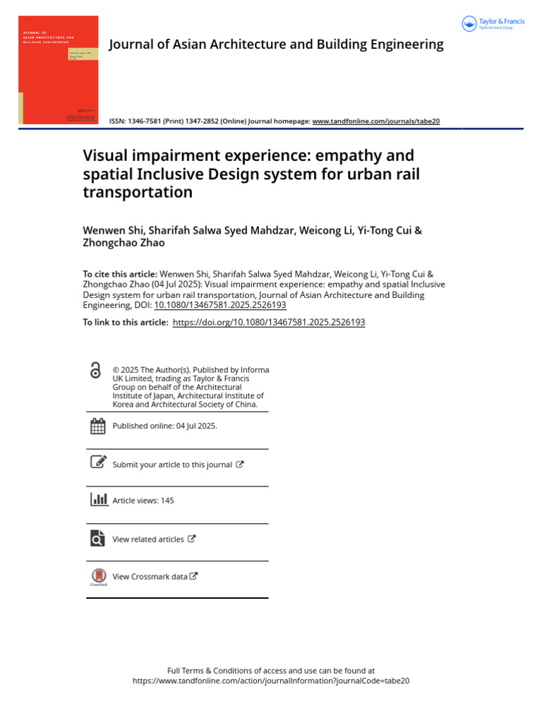 Inclusive Design for Visually Impaired Rail Users | PDF | Empathy ...