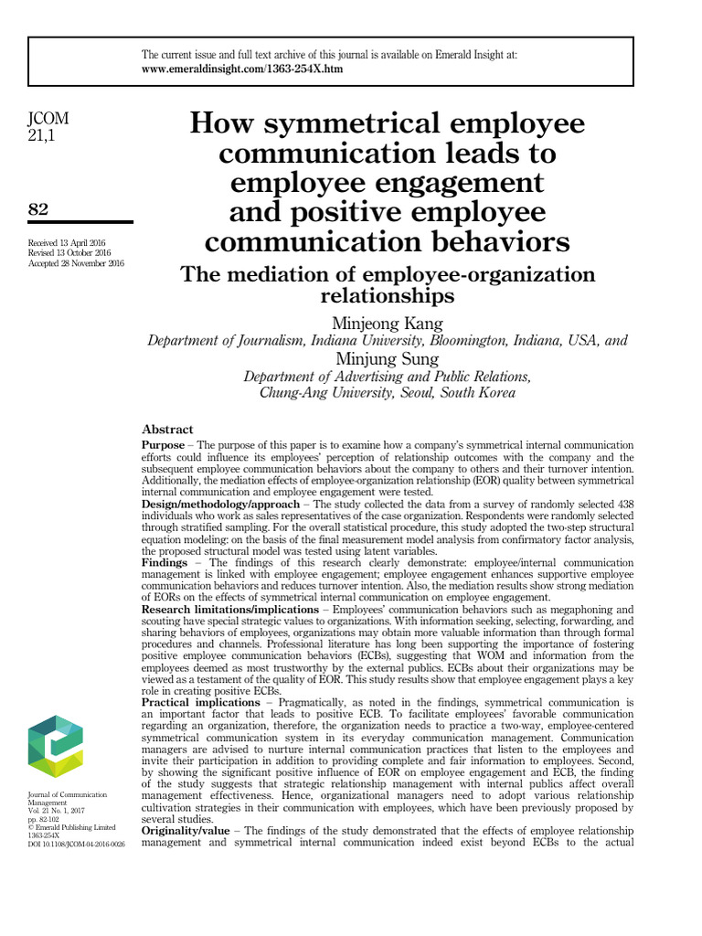 Key Paper - Symmetrical Communication Paper 3 | PDF | Survey ...