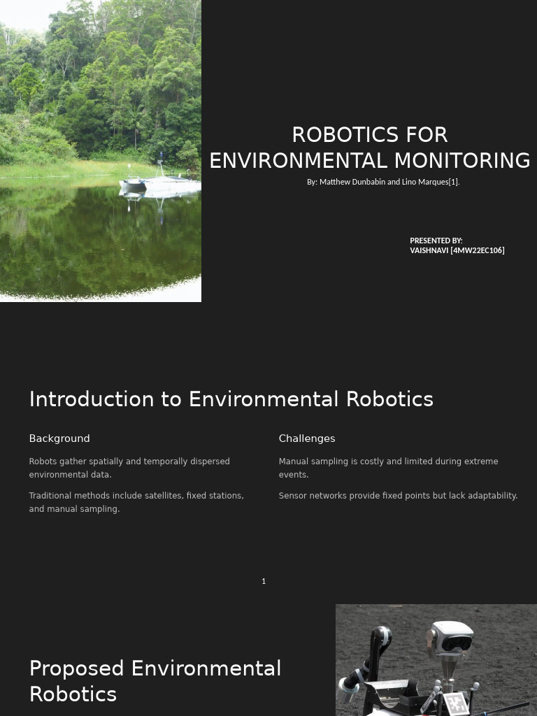 Robotics in Environmental Monitoring | PDF | Environmental Monitoring ...