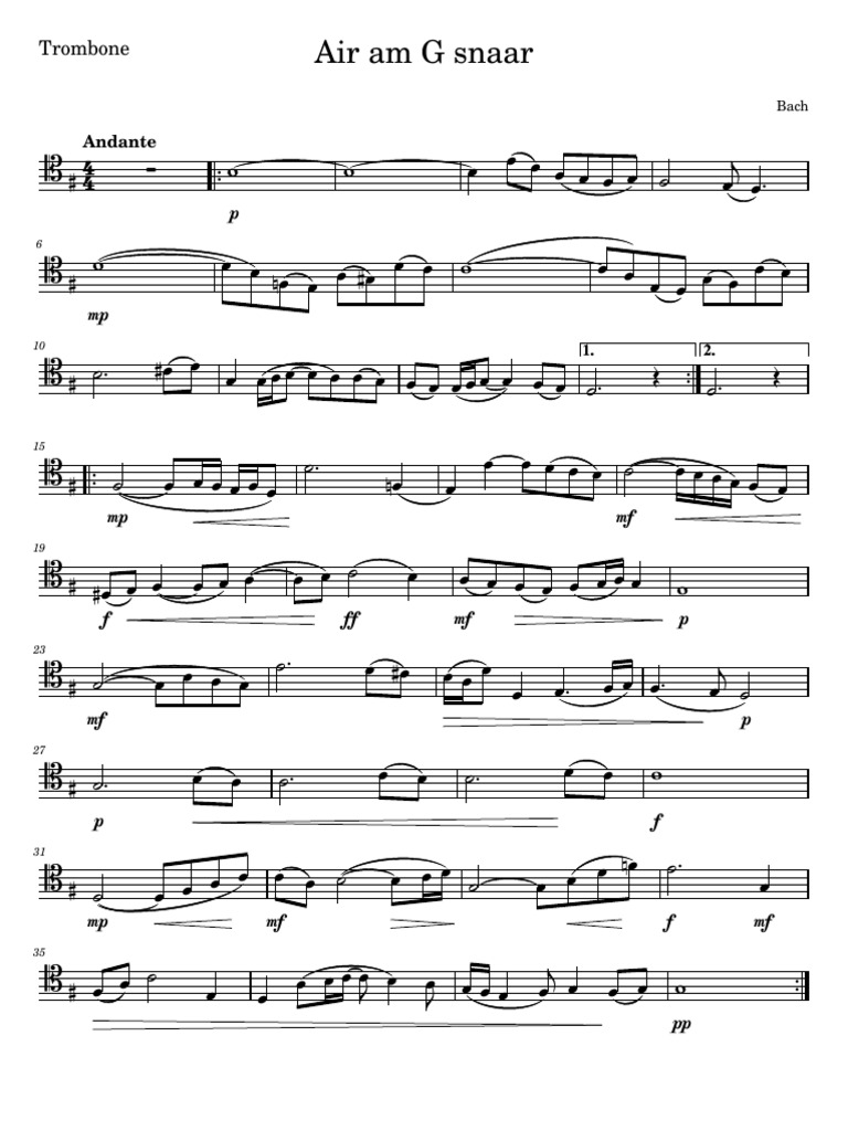 Bach's Air for Trombone | PDF