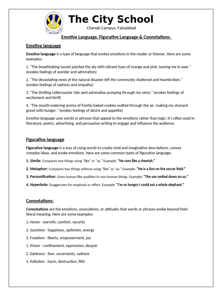 Emotive and Figurative Language Explained | PDF