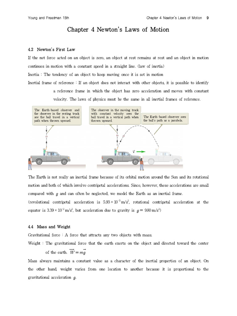 Chapter 4 Newton‘s Laws of Motion (학생용) | PDF | Force | Tension (Physics)