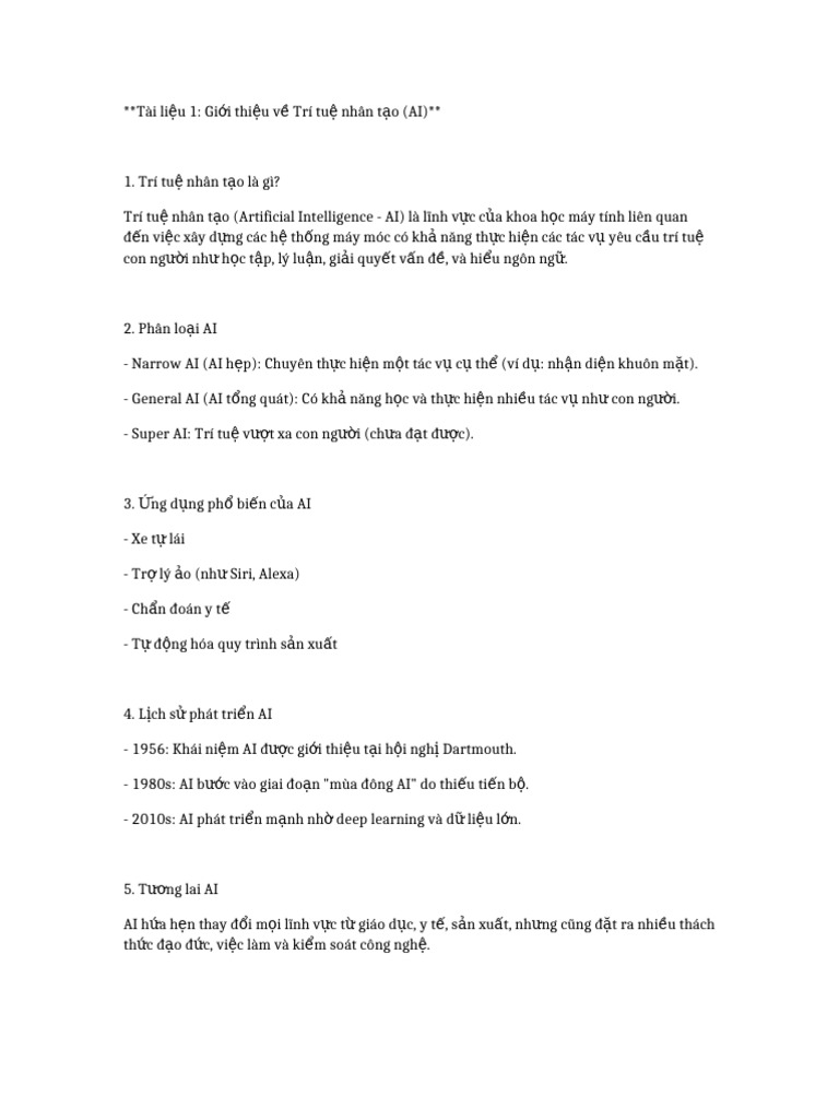 Tài Liệu 1 - Gioi Thieu Ve AI | PDF
