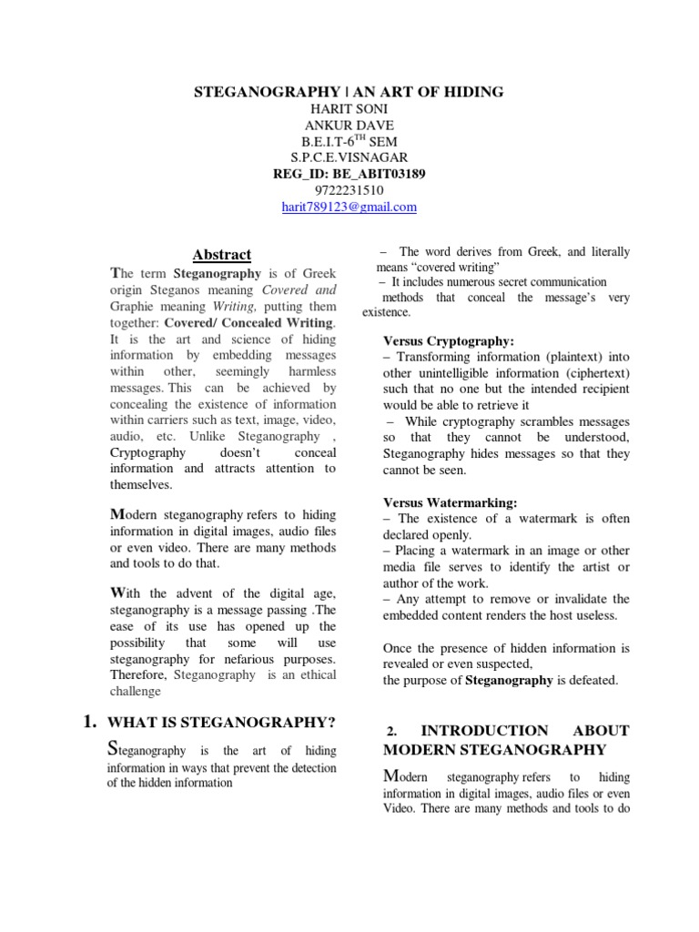 Steganography Paper | PDF | Secure Communication | Cryptography