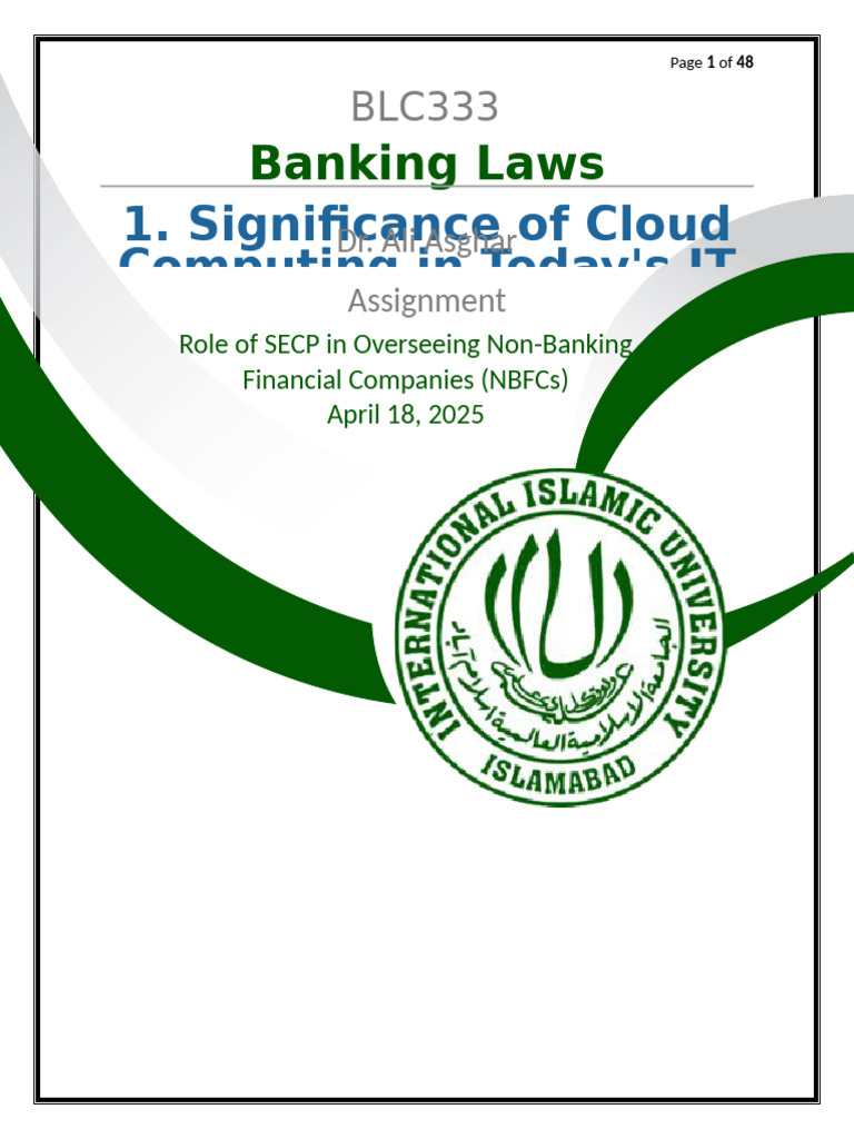 Role of SECP in Overseeing Non-Banking Financial Companies (NBFCS ...