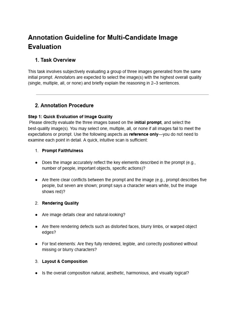 Guideline For Multi-Candidate Image Evaluation-Latest Version | PDF ...