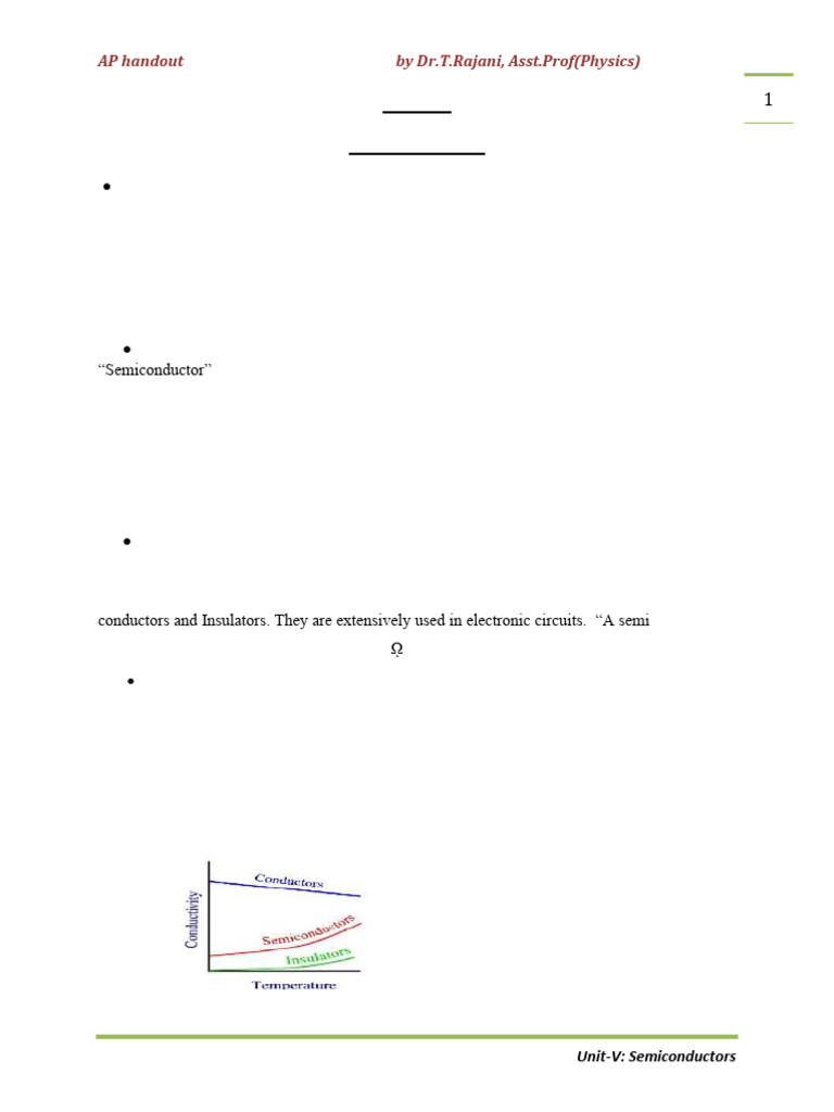 Unit-3 - AP - Semiconductors | PDF | Semiconductors | Electrical Resistivity And Conductivity