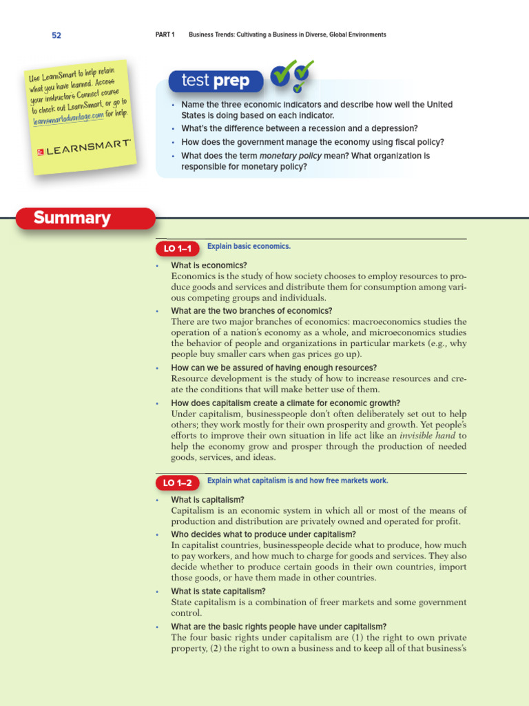 CH 2 Summary and Vocabulary | PDF | Recession | Inflation
