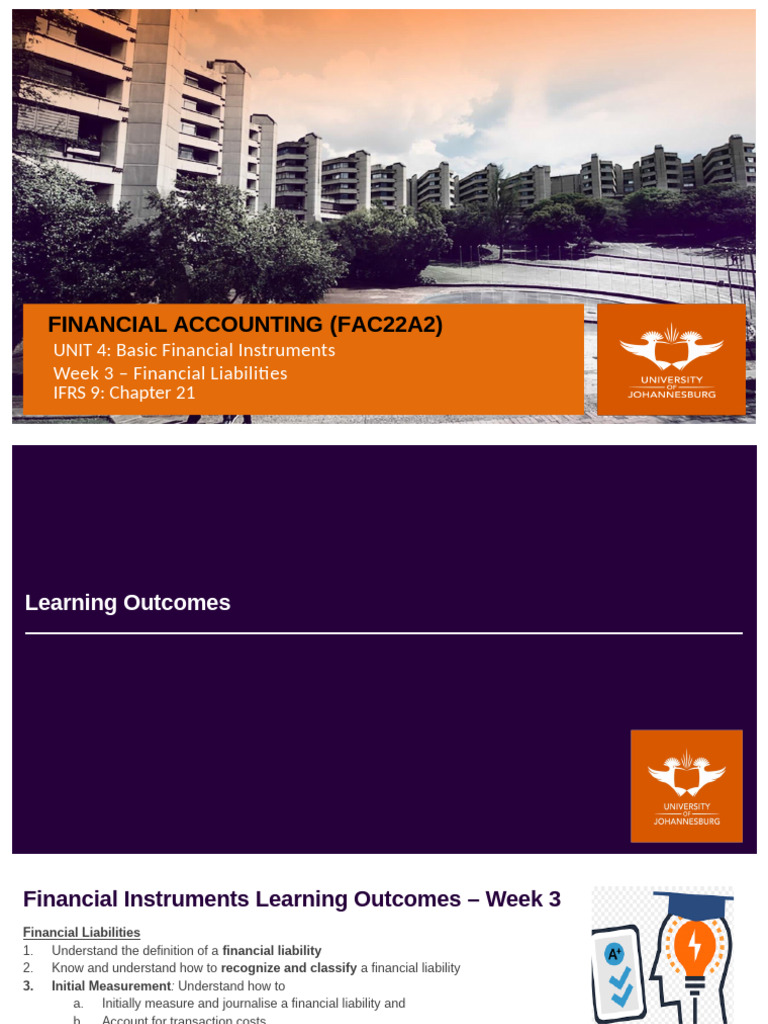 Unit 4 - IfRS9 and IAS32 Financial Instruments Week 3 - Final | PDF ...