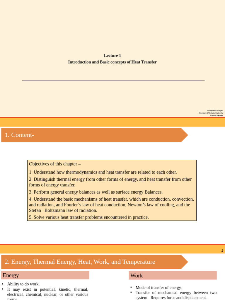 Lecture 1 - Introduction To Heat Transfer | PDF | Heat Transfer | Heat