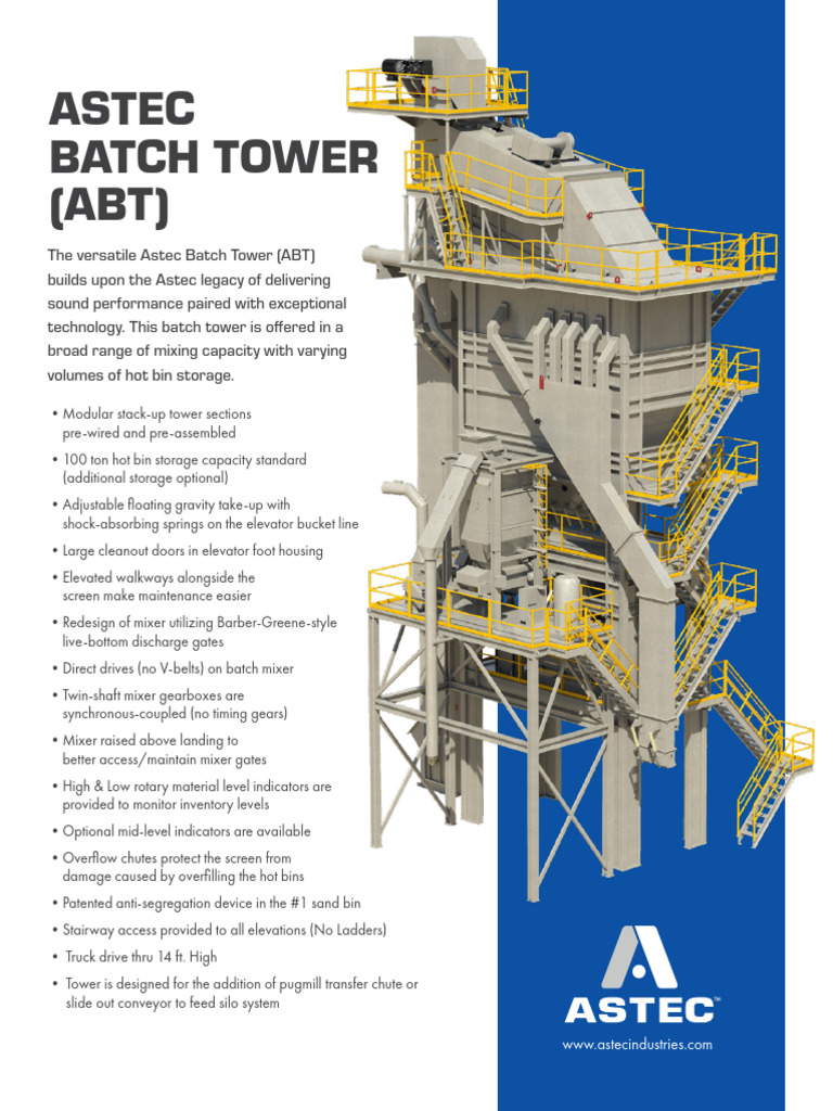 Astec ABT Spec Sales Sheet 202301 | PDF | Elevator | Vehicles