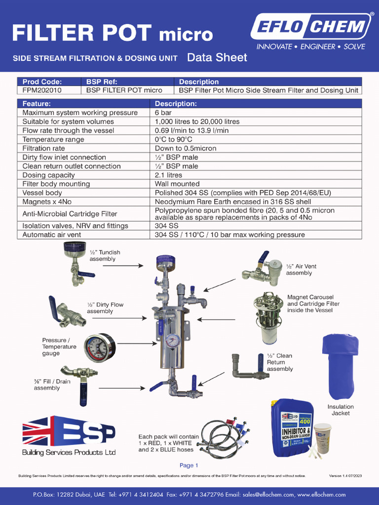 BSP - Filter Pot Micro | PDF