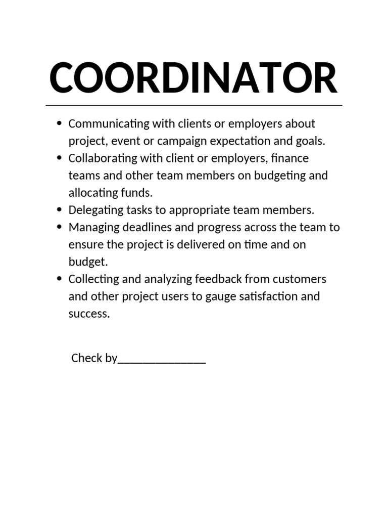 Coordinators | PDF