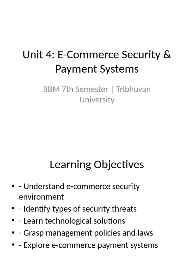 E-Commerce Security Overview and Solutions | PDF