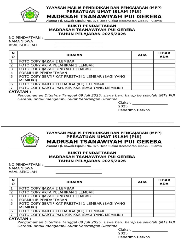 Label Syarat PPDB | PDF