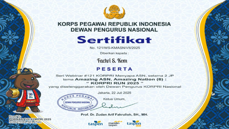 Sertifikat Fachri S. Kom | PDF