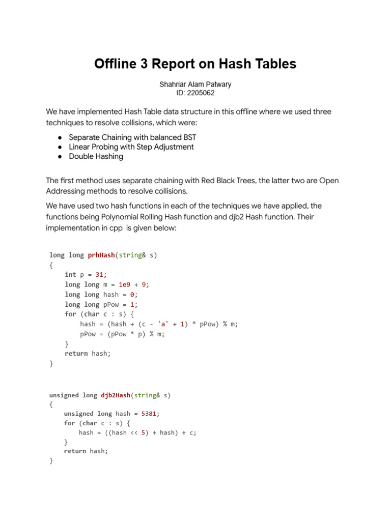 Implementing djb2 in Hash Tables | PDF | Applied Mathematics | Computer ...
