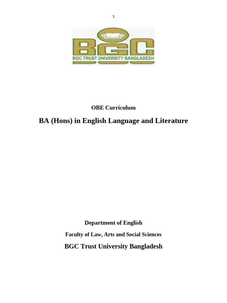 English Hons in OBE 25 | PDF | Communication | English Language