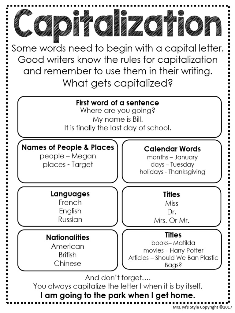 Capitalization and Punctuation Rules | PDF | Subject (Grammar) | Verb