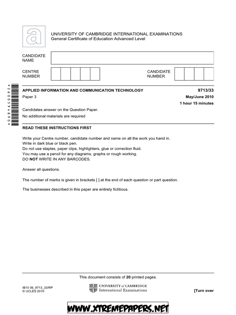 University of Cambridge International Examinations General Certificate ...
