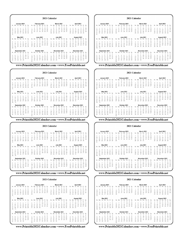 2021 Wallet Calendar | PDF