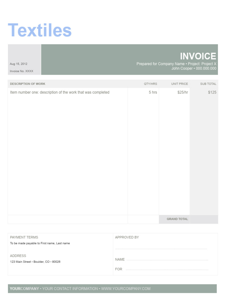 Cool Invoice for Project X | PDF