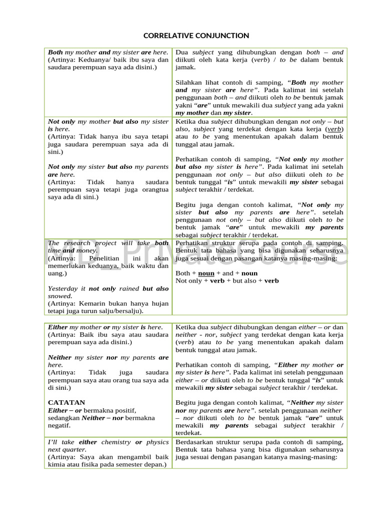 Correlative Conjunction | PDF