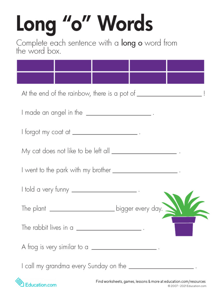 Finish Sentence Long o Second | PDF