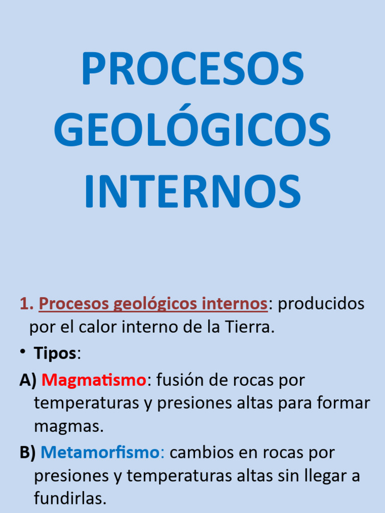 Procesos Geológicos Internos | PDF | Magma | Roca (geología)