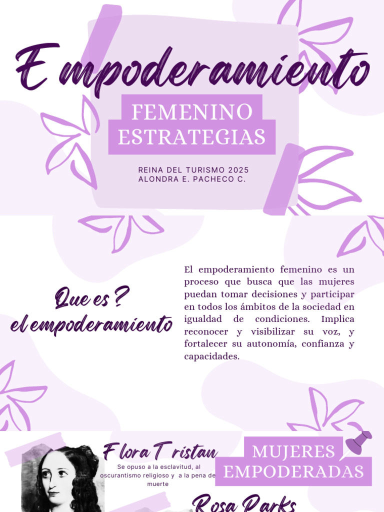 Presentación Día de La Mujer Ilustrado Lila | PDF | Empoderamiento | Autoestima