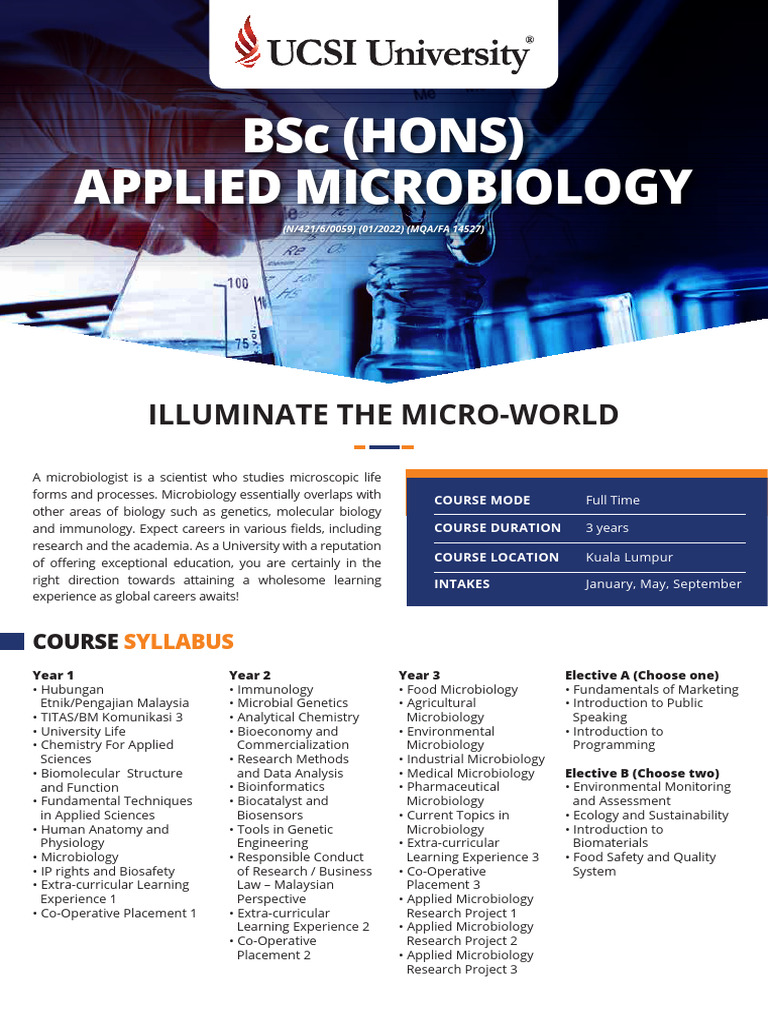 BSc in Applied Microbiology Overview | PDF | Microbiology | Educational ...