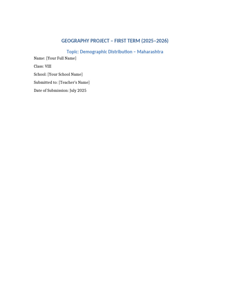 Demographic Distribution Maharashtra Project | PDF | Demography | Census