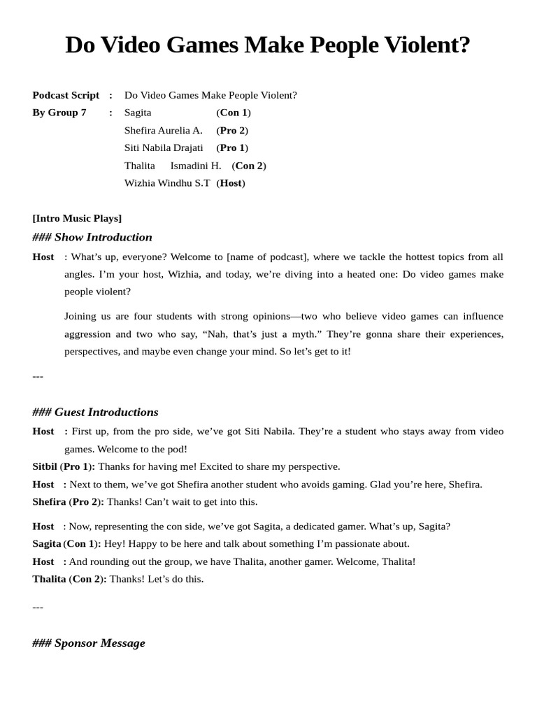 Do Video Games Make People Violent | PDF