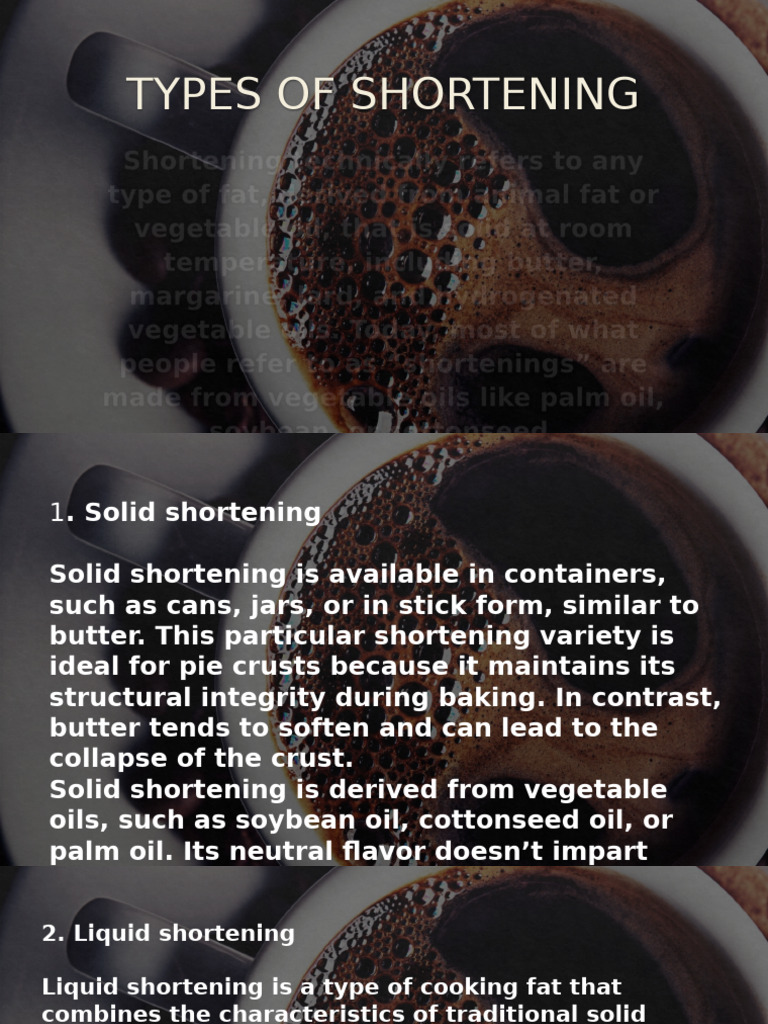 Types of Shortening | PDF