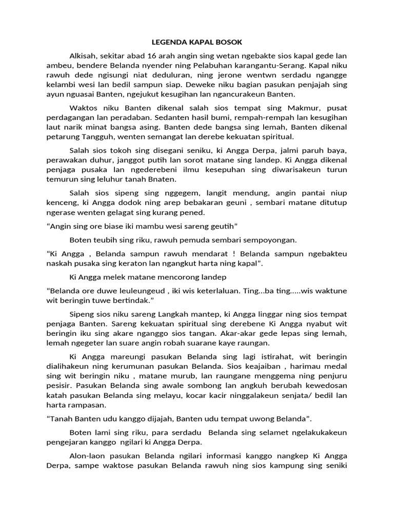Legenda Kapal Bosok | PDF