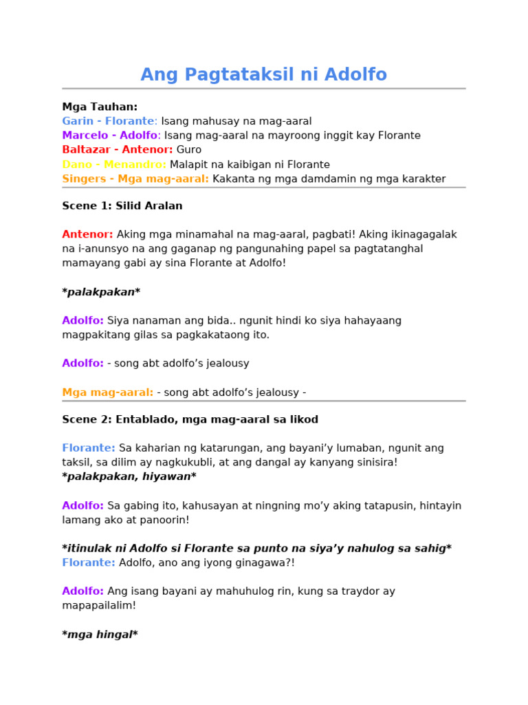 Florante at Laura - Script | PDF