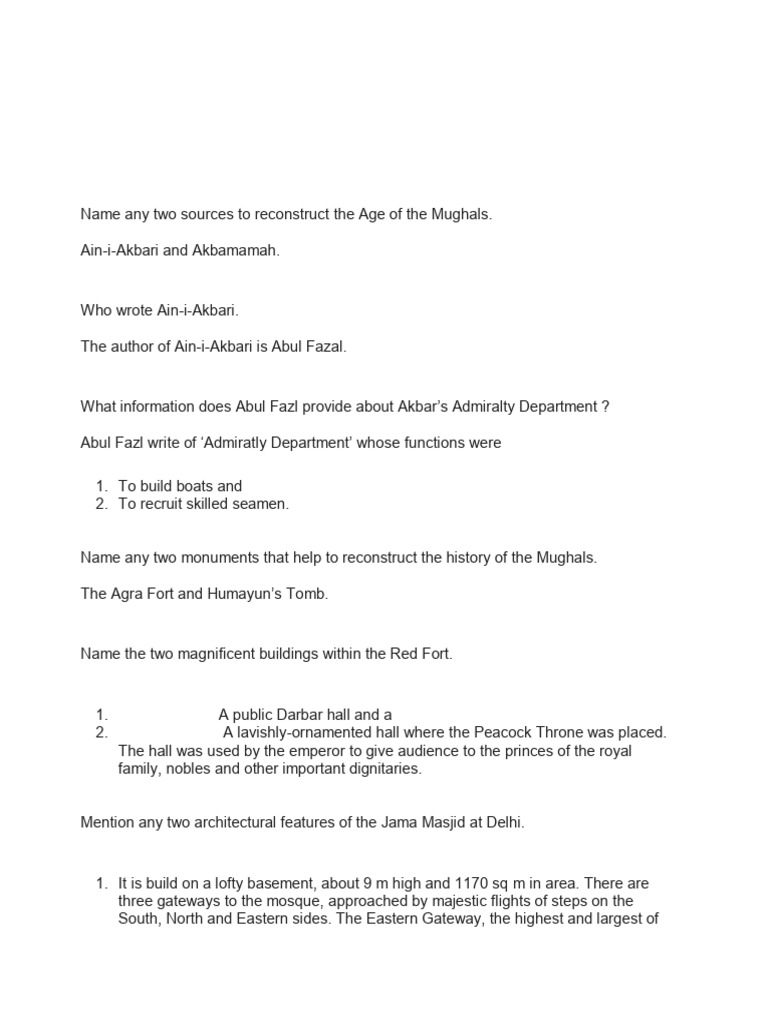 Selina Concise History Solutions Class 9 Chapter 10 The Mughal Empire ...