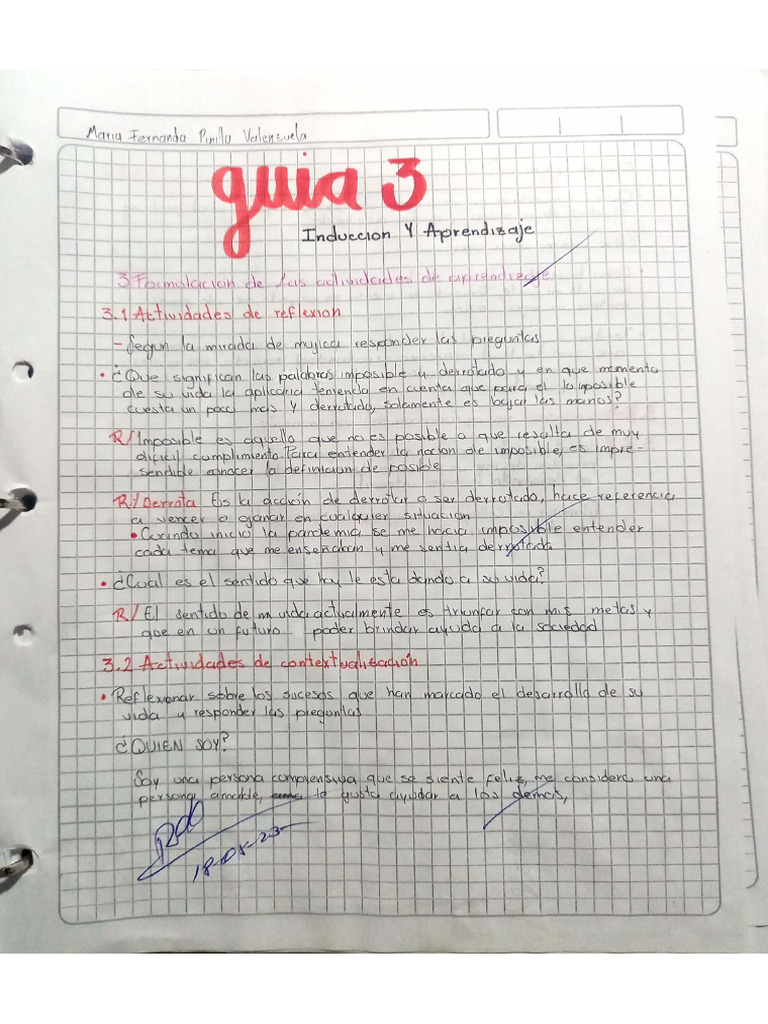 Guía #3 Inducción y Aprendizaje | PDF