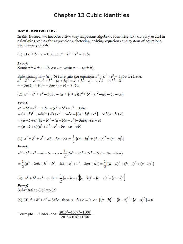 Understanding Cubic Identities | PDF