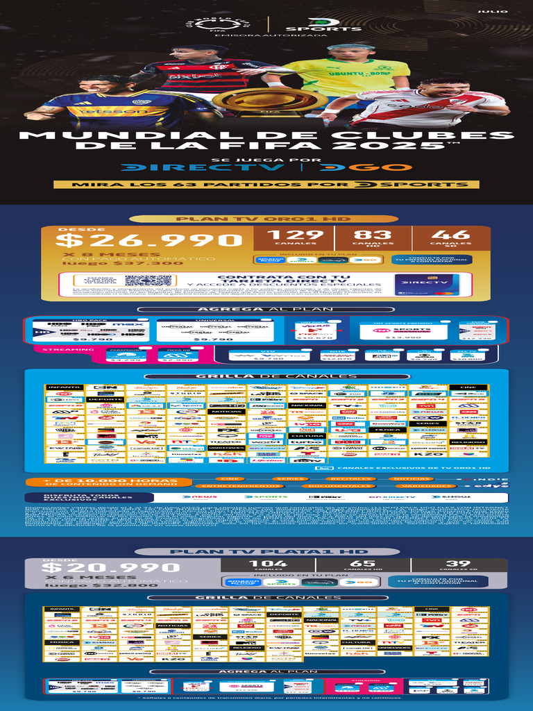 Diptico Postpago Julio Mobile | PDF | Televisión | Industrias de servicio