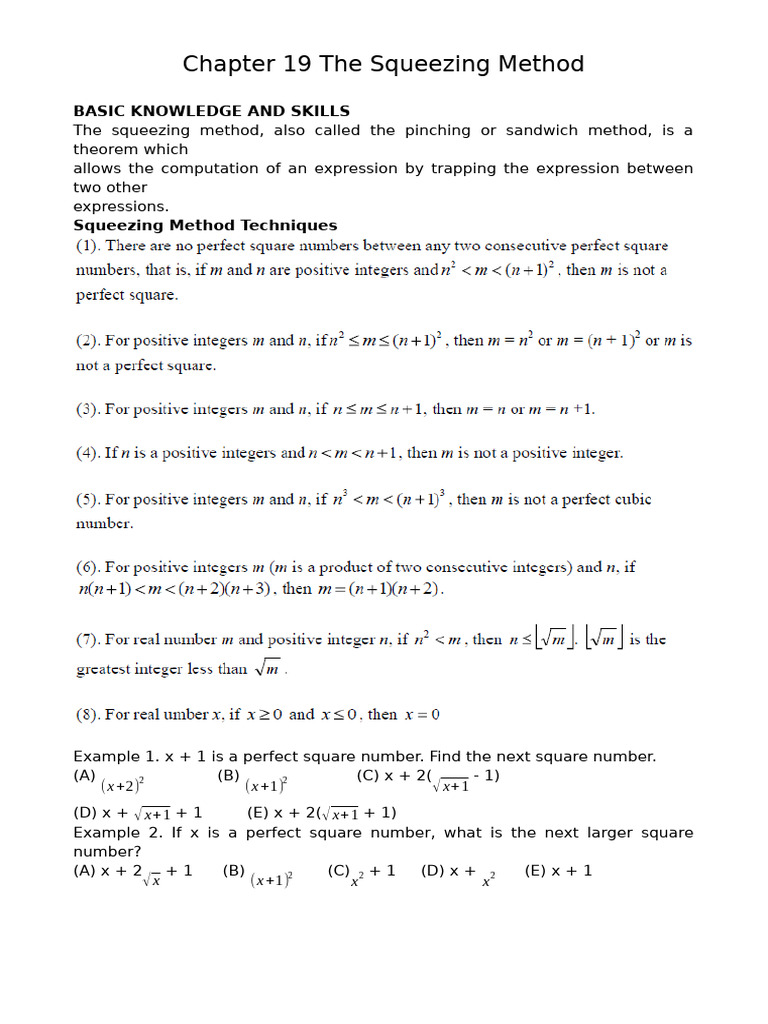 Chapter 19 The Squeezing Method | PDF