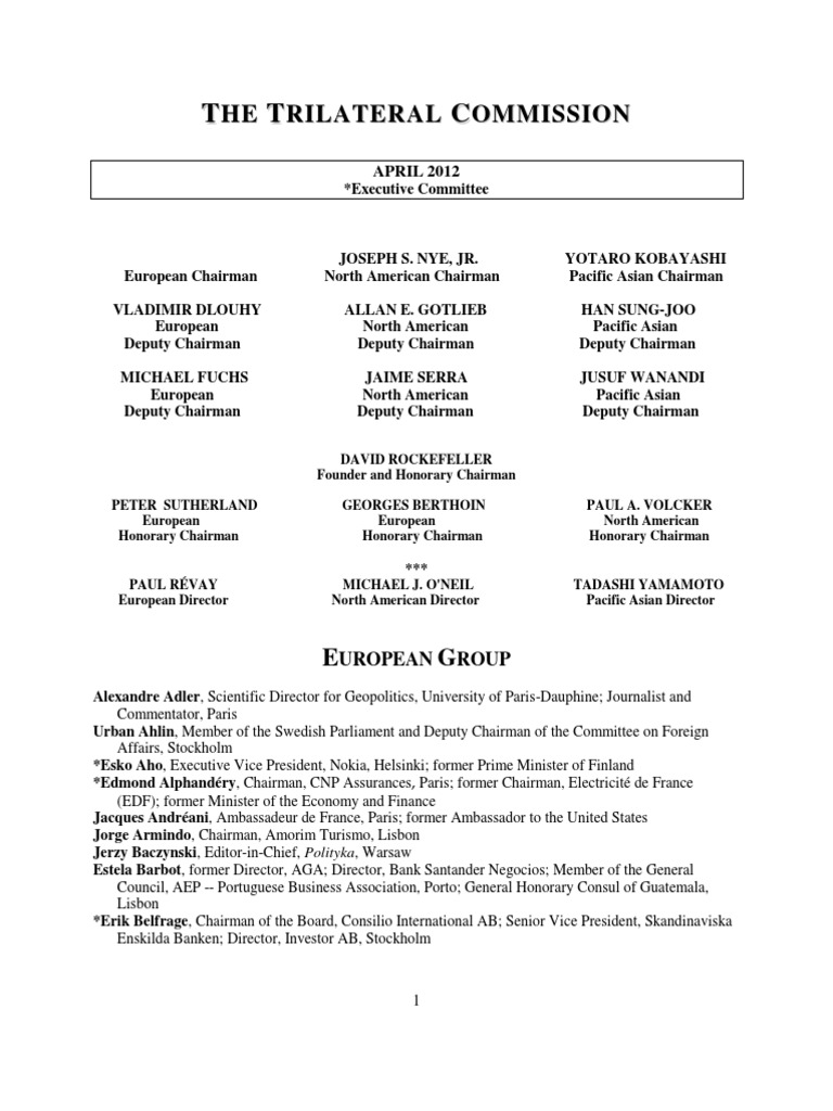 Trilateral Commission Executive Committee | PDF | The United States ...