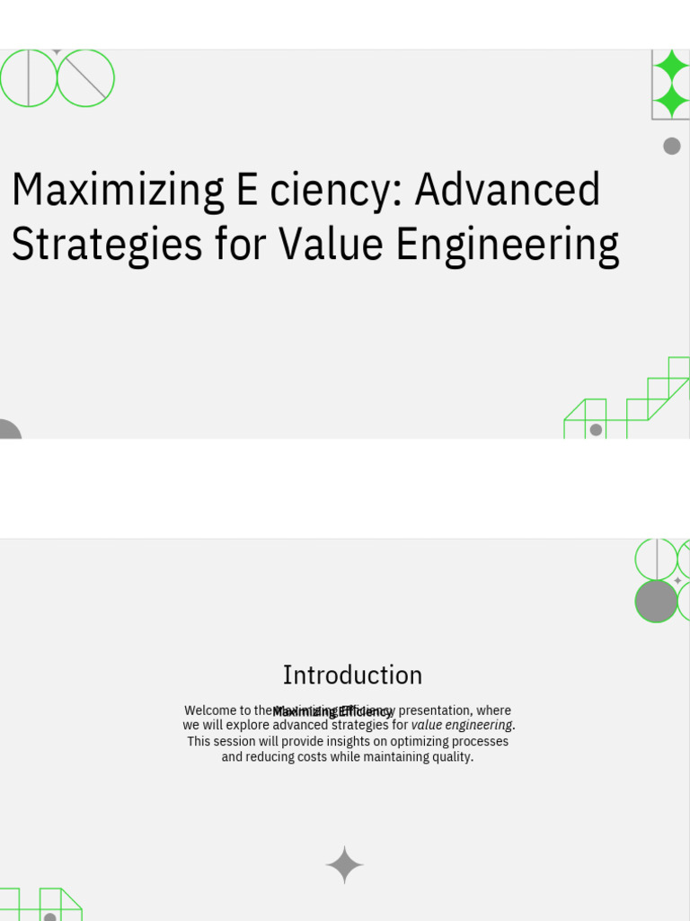 Maximizing Efficiency Advanced Strategies For Value Engineering ...