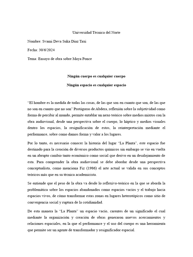 Diaz Deva Ensayo Maya | PDF | Arte de performance | Educación en artes ...