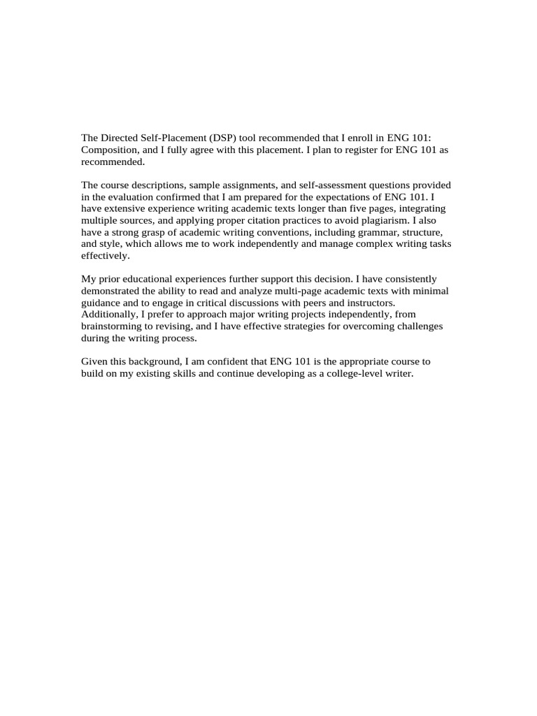 The Directed Self - Docx 10 | PDF